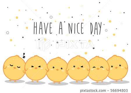 Cute little chicken greeting cartoon doodle cover - Stock Illustration ...