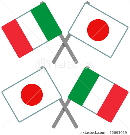 Italian and Japanese flags - Stock Illustration [56695019] - PIXTA