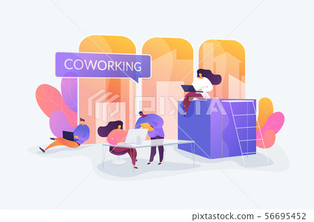 Coworking concept vector illustration - Stock Illustration [56695452 ...