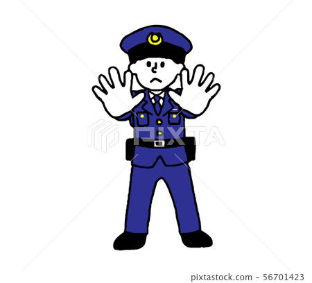 Police officer to stop (simple) - Stock Illustration [56701423] - PIXTA