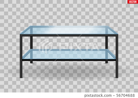 Glass coffee table isolated on white background. - Stock Illustration ...