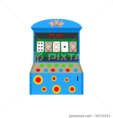 Cartoon Color Game Machine and Game Card on a... - Stock Illustration ...