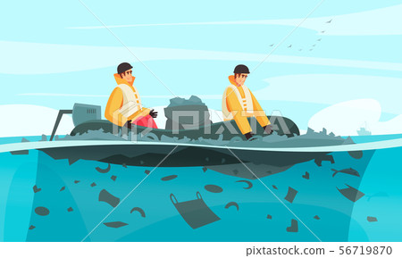 Water Waste Collecting Composition-插圖素材 [56719870] - PIXTA圖庫