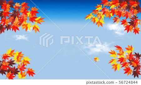 Blue sky with a glimpse through the fall foliage - Stock Illustration ...