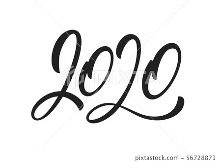 2020. New Year holiday greeting lettering... - Stock Illustration ...