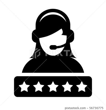 Call center icon vector female support customer - Stock Illustration ...