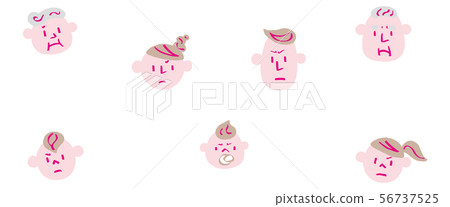 3 generation family hand-drawn style angry face - Stock Illustration ...
