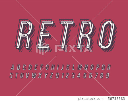 Retro font and alphabet. Stock vector illustration - Stock Illustration ...