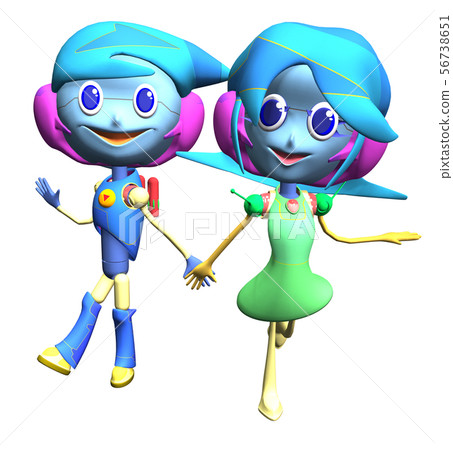 Robot couple - Stock Illustration [56738651] - PIXTA