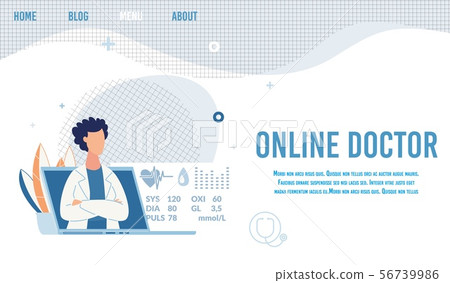 Landing Page Offer Online Doctor for Consultation - Stock Illustration ...