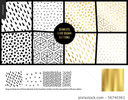 Hand drawn Patterns - white - Stock Illustration [56740361] - PIXTA