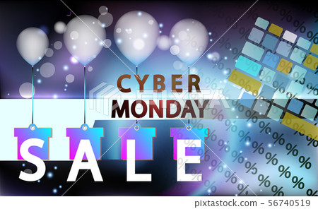Sale cyber monday event, technology banner. Vector - Stock Illustration ...