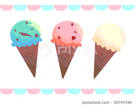 Three color ice cream - Stock Illustration [56745599] - PIXTA