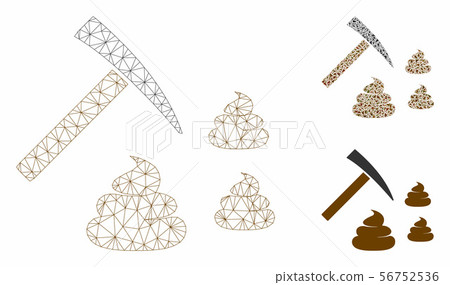 Shit Mining Vector Mesh Carcass Model and... - Stock Illustration ...