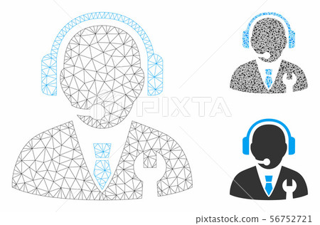 Service Manager Vector Mesh Wire Frame Model... - Stock Illustration ...
