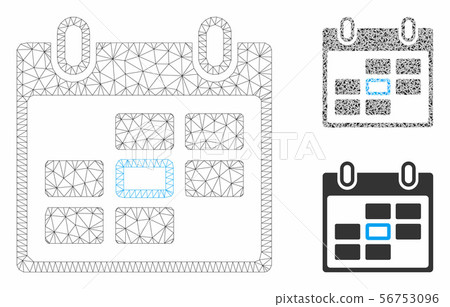 Selected Calendar Day Vector Mesh Wire Frame... - Stock Illustration ...