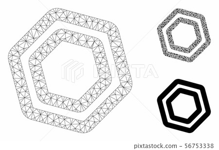 Screw Nut Vector Mesh 2D Model and Triangle...-插圖素材 [56753338] - PIXTA圖庫