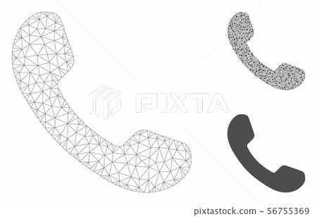 Phone Receiver Vector Mesh Wire Frame Model and... - Stock Illustration ...