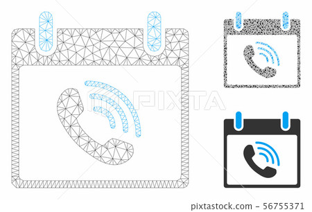 Phone Call Calendar Day Vector Mesh Network... - Stock Illustration ...