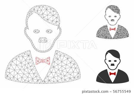 Hitler Manager Vector Mesh Carcass Model and... - Stock Illustration ...