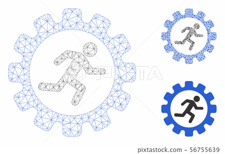 Gear Rat Race Vector Mesh Carcass Model and... - Stock Illustration ...
