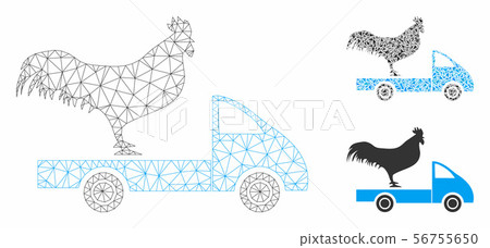 Chicken Transport Car Vector Mesh 2D Model and...-插圖素材 [56755650] - PIXTA圖庫