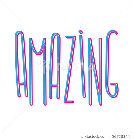 Amazing text sign in hand drawn lettering - Stock Illustration ...