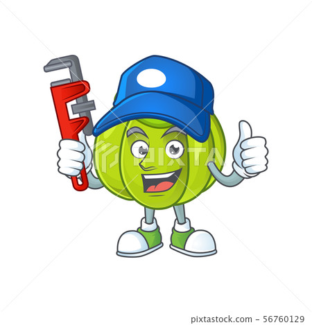 Plumber green pumpkin on the cartoon character - Stock Illustration ...