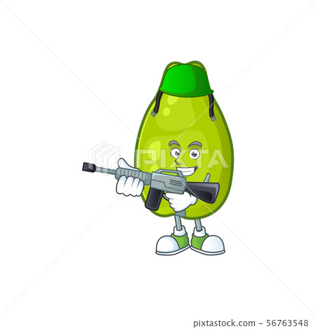 Army cute papaya on a white background - Stock Illustration [56763548 ...