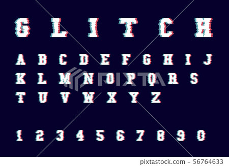 Trendy style distorted glitch typeface. Letters - Stock Illustration ...