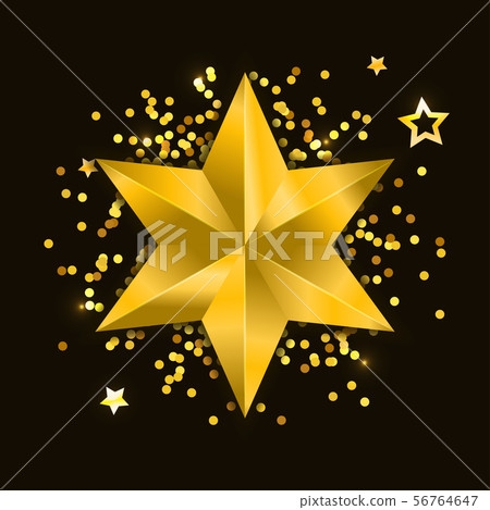 Star realistic metallic golden isolated yellow 3D - Stock Illustration ...