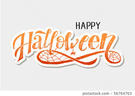 Happy Halloween lettering Calligraphy Brush Text - Stock Illustration ...
