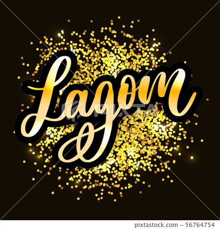 Lagom meaning inspirational handwritten text. - Stock Illustration ...