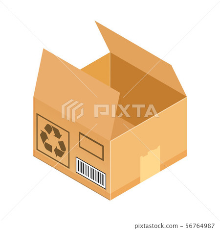 Corrugated box. Isometric vector illustration... - Stock Illustration ...