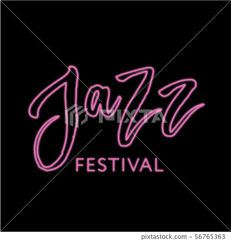 Jazz festival text lettering calligraphy black - Stock Illustration ...