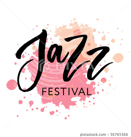 Jazz festival text lettering calligraphy black - Stock Illustration ...