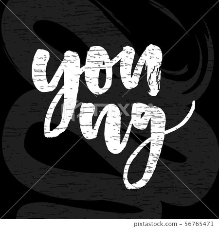 Young Vector Text Calligraphy Lettering Black - Stock Illustration ...