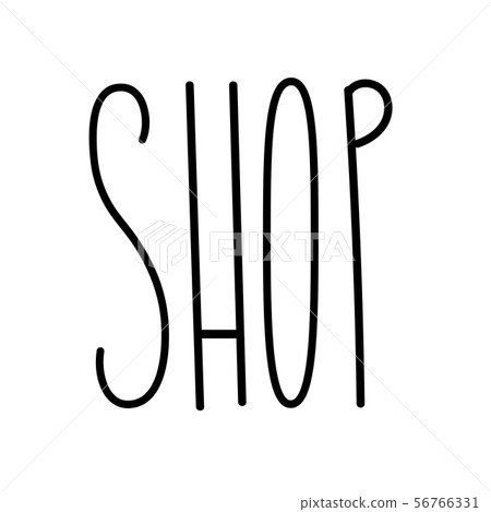 Shop cafe words text set design template - Stock Illustration [56766331 ...