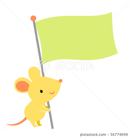Mouse (with flag) - Stock Illustration [56774699] - PIXTA