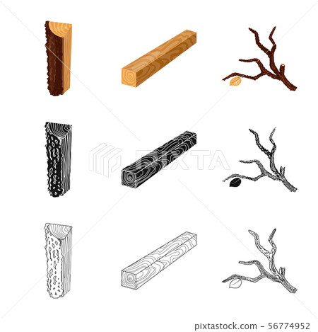 Isolated object of tree and raw symbol.... - Stock Illustration ...
