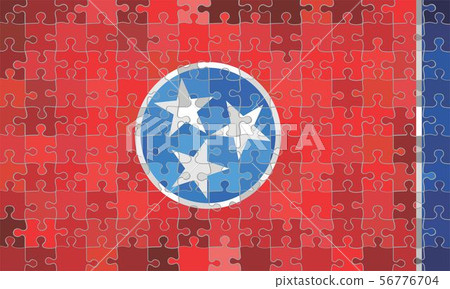 Tennessee flag made of puzzle background - Stock Illustration [56776704 ...