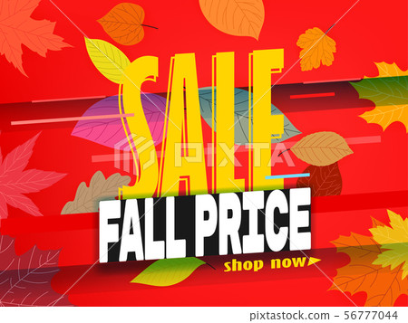 Shopping sale banner template. Fall price - Stock Illustration ...