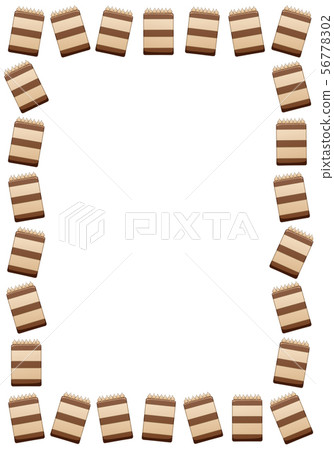 Vertical rectangle frame made of chocolate cakes - Stock Illustration ...