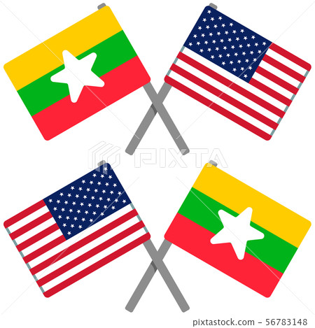 Myanmar and American flags - Stock Illustration [56783148] - PIXTA