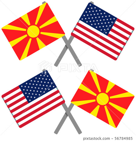 Republic of Macedonia and American flag - Stock Illustration [56784985 ...