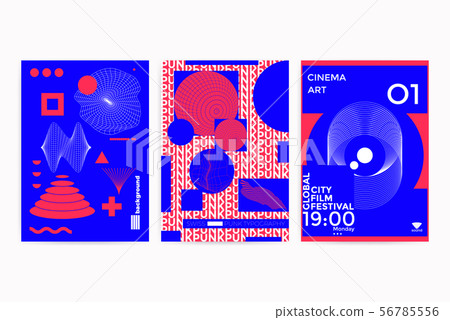 Posters set with geometric shapes composition - Stock Illustration ...