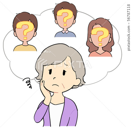 Elderly woman forgetful - Stock Illustration [56787118] - PIXTA