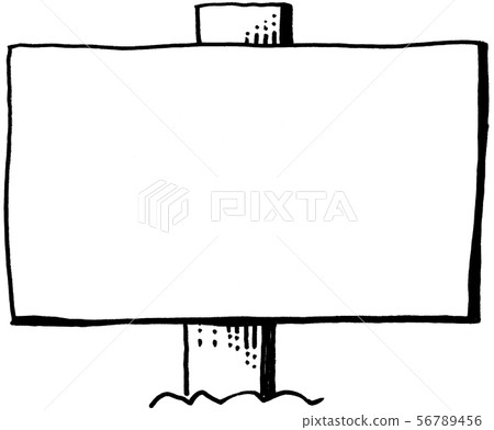 Line drawing illustration Rough feel signboard - Stock Illustration ...