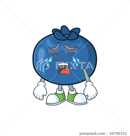 Crying fresh blueberry character design with... - Stock Illustration ...
