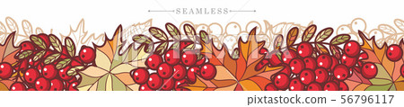 Autumn leaves Fall Seamless border. - Stock Illustration [56796117] - PIXTA